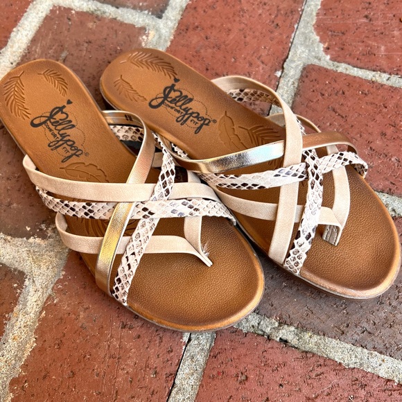 Jellypop | Shoes | New Jellypop Reefs Sandals Comfort Fit Gold Natural ...